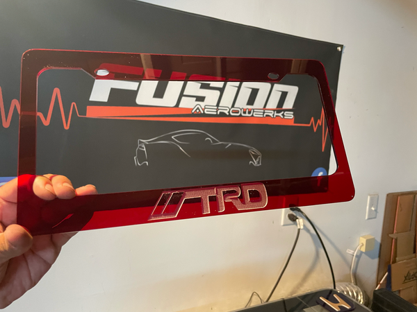 LICENSE PLATE FRAME (Custom Acrylic) – Fusion Auto Conceptz